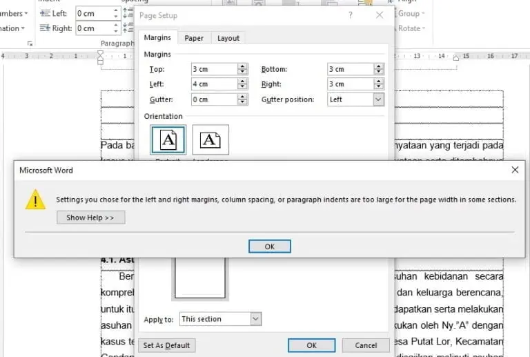 Cara Mengatasi Microsoft Word "Settings you chose for the left and ...