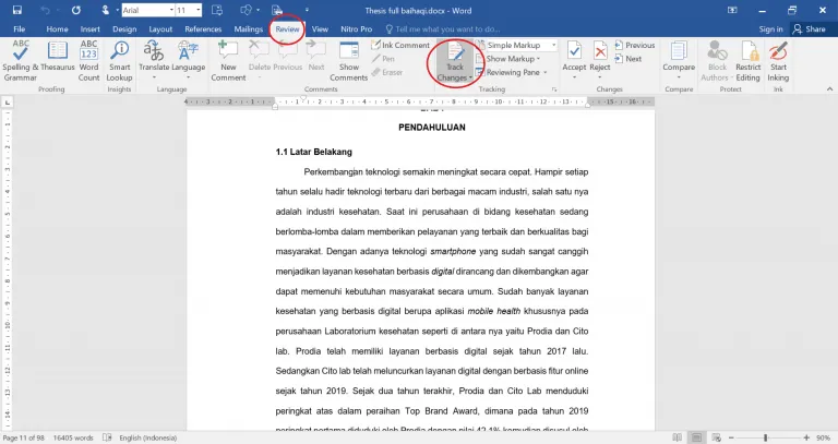 Tutorial Melacak Hasil Revisian di Word