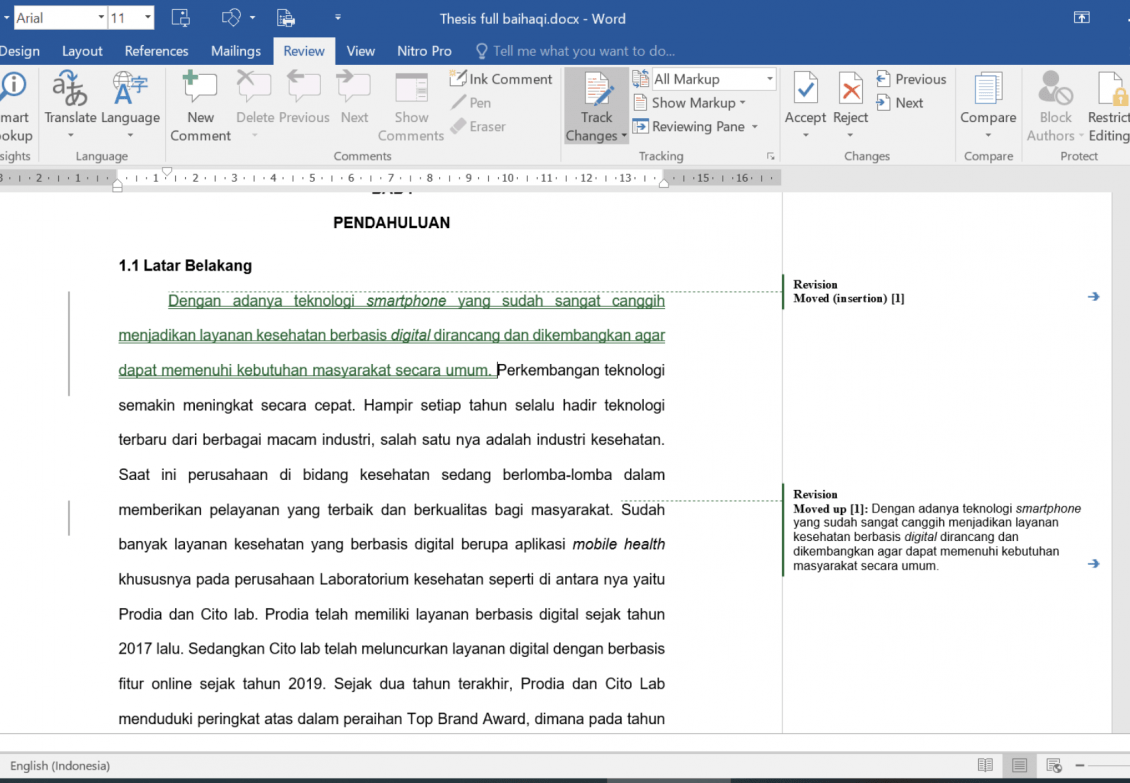 Tutorial Melacak Hasil Revisian di Word