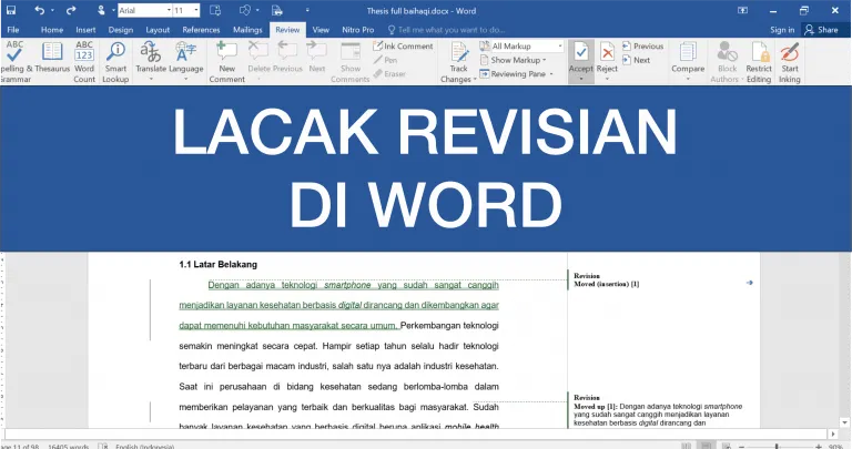 Tutorial Melacak Hasil Revisian di Word