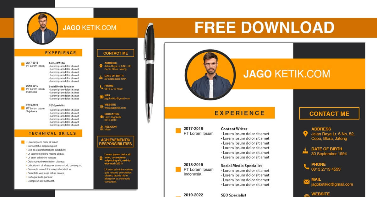 Download Template CV yang Menarik untuk Profesional, Gratis!