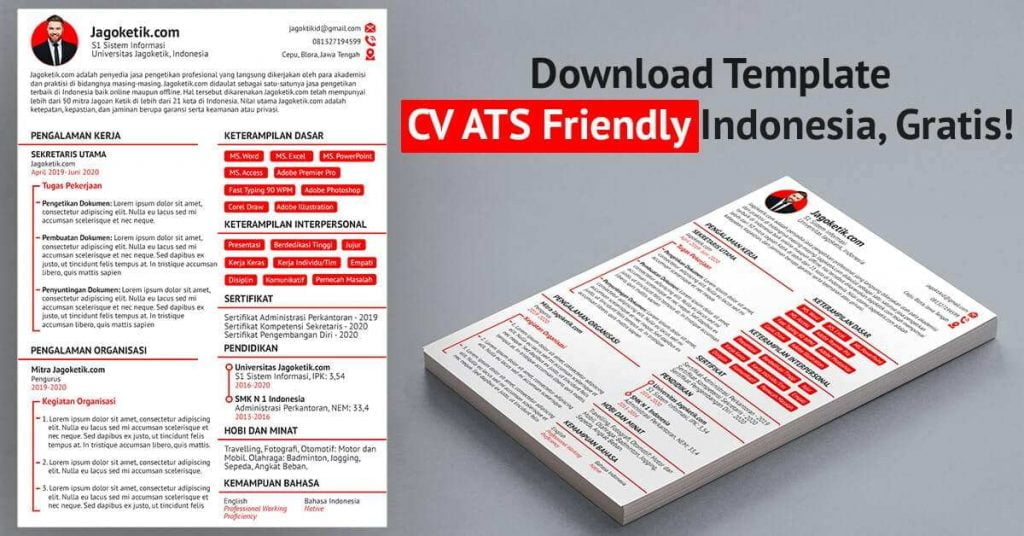 Download Template CV ATS Friendly Bahasa Indonesia, Gratis!