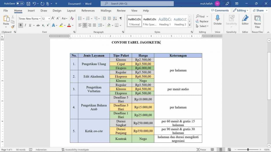 Tabel Word Rapi tanpa Ribet dengan AutoFit! (Office 365)