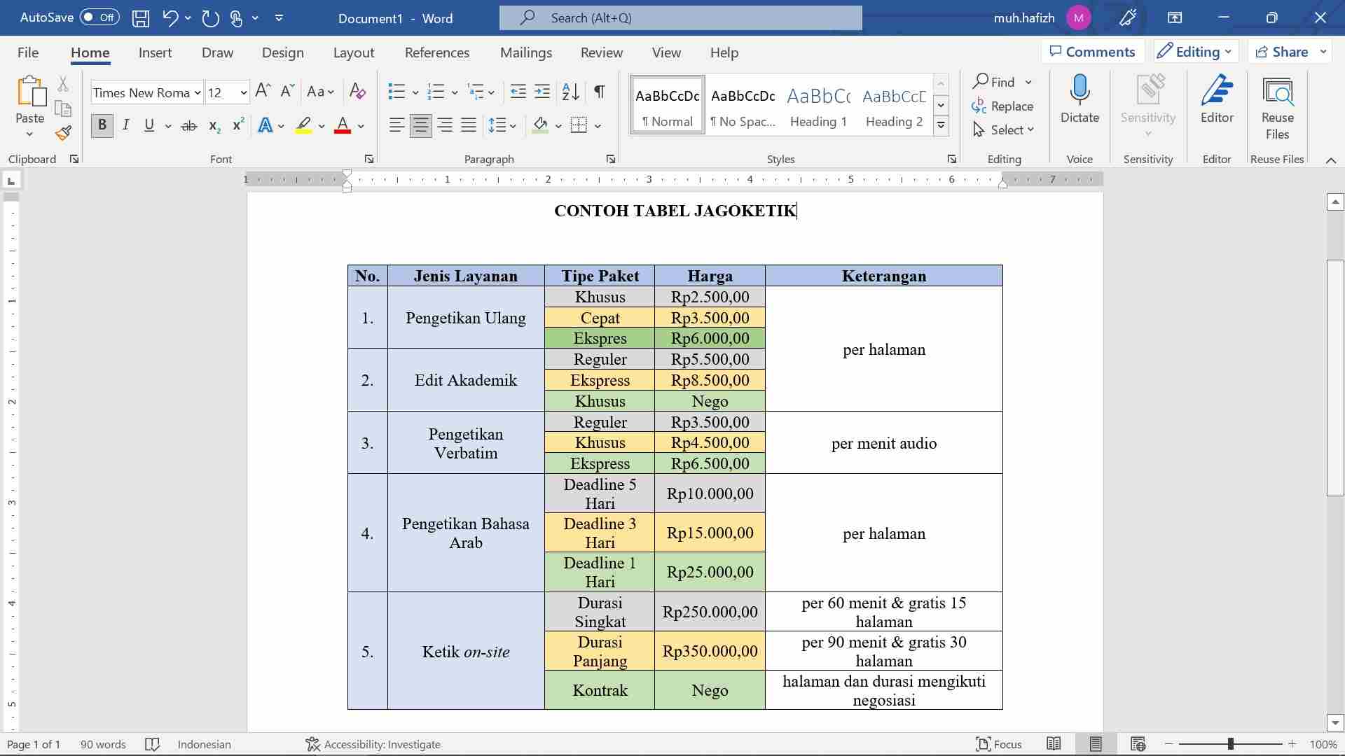 Tabel Word Rapi tanpa Ribet dengan AutoFit! (Office 365)