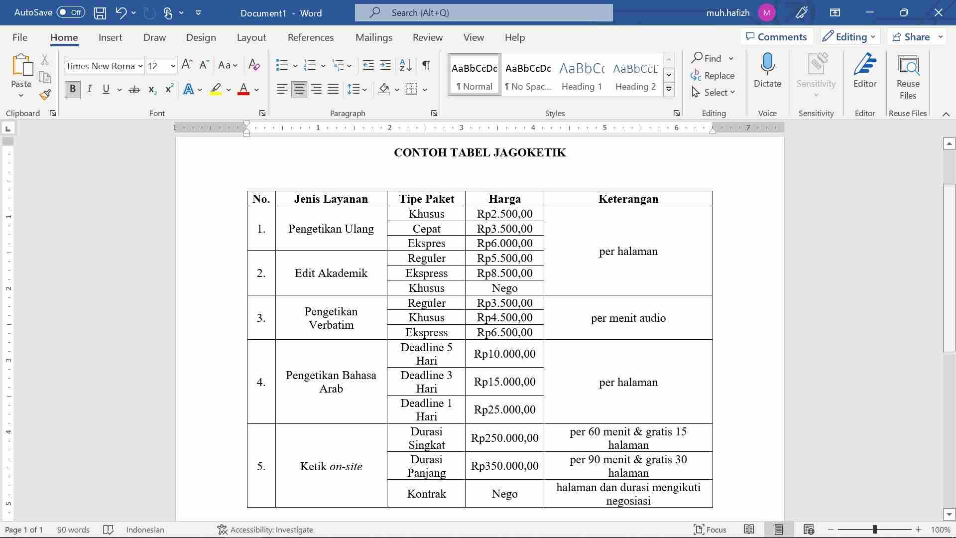 Tabel Word Rapi tanpa Ribet dengan AutoFit! (Office 365)