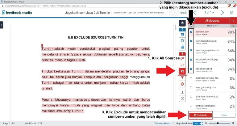 Exclude Sources: Cara 'Curang' Lolos Turnitin dengan Cepat