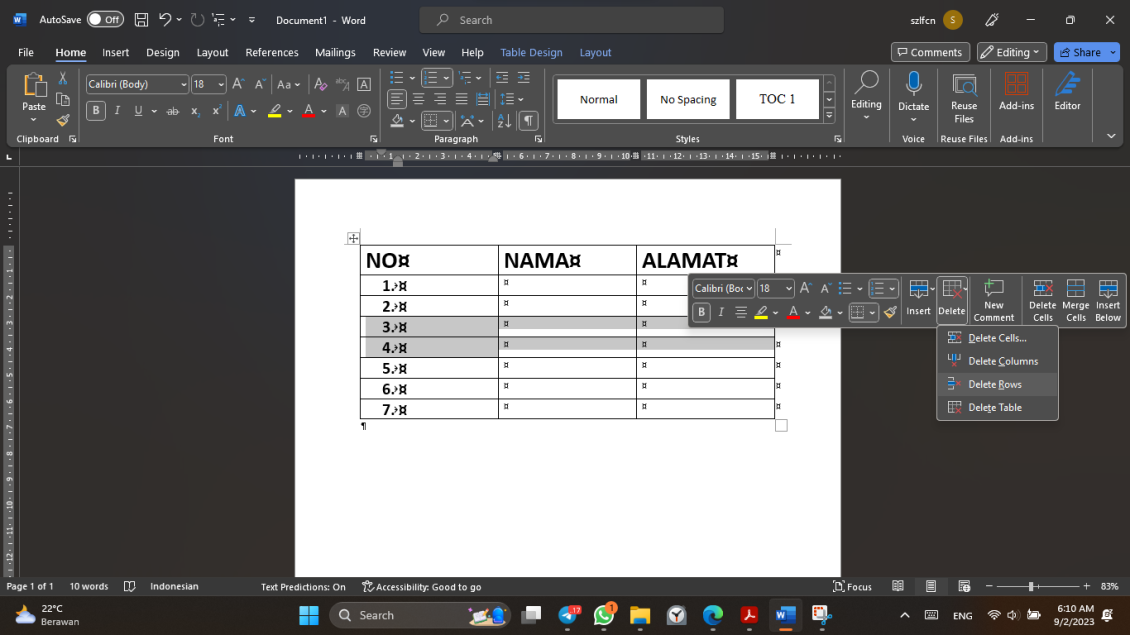 Cara Membuat Penomoran Otomatis pada Tabel di Microsoft Word Cara Membuat Penomoran Otomatis pada Tabel di Microsoft Word