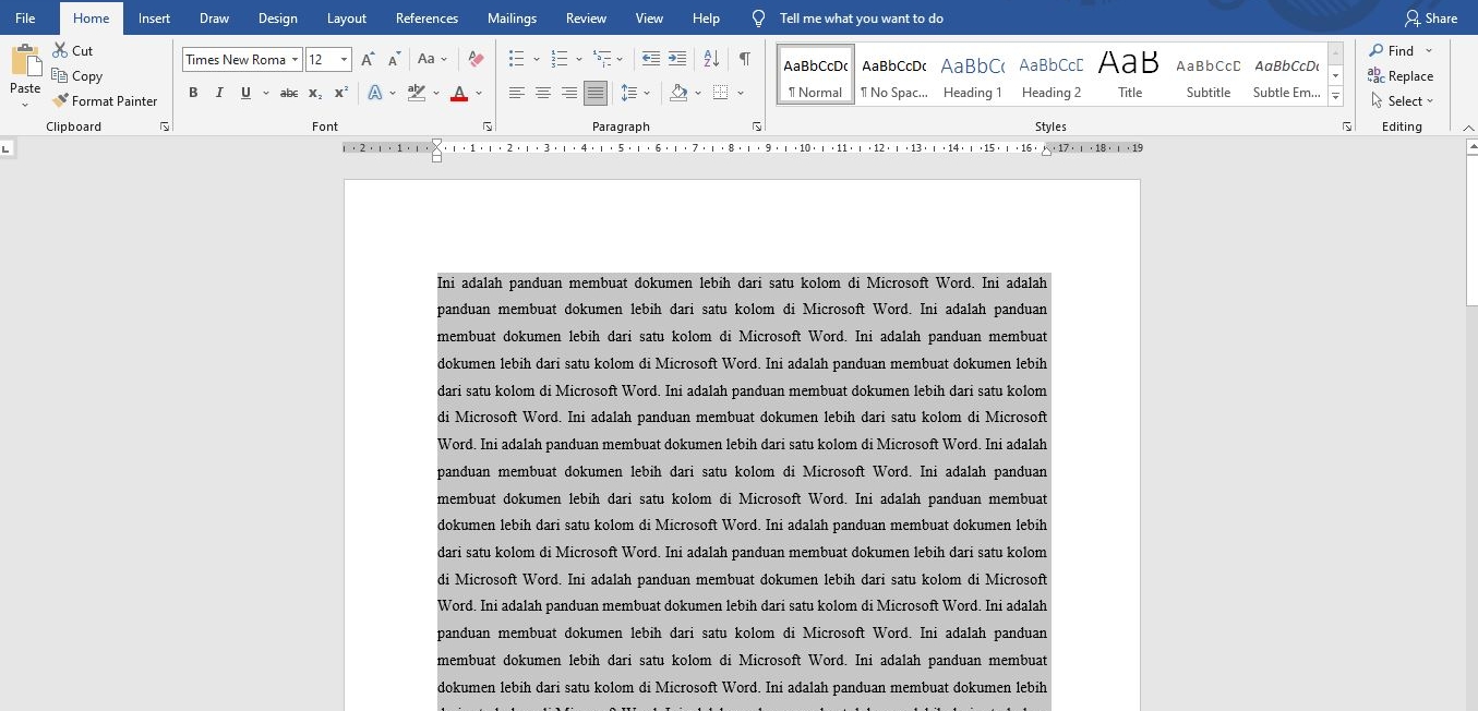 Panduan Membuat Dokumen Lebih dari Satu Kolom di Microsoft Word