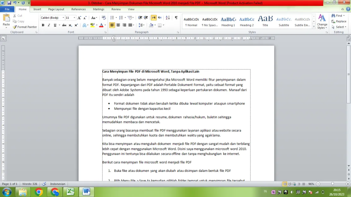 Cara Menyimpan File PDF di Microsoft Word, Tanpa Aplikasi Lain