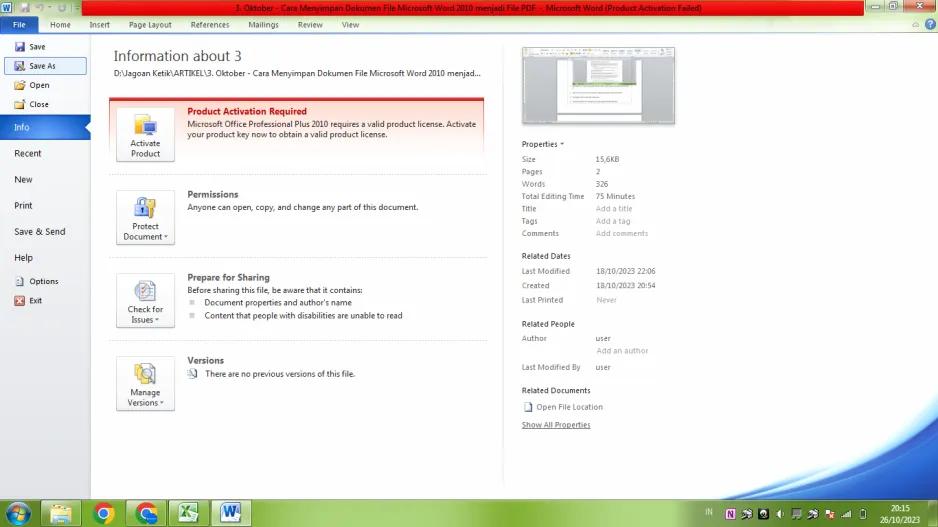 Cara Menyimpan File PDF di Microsoft Word, Tanpa Aplikasi Lain