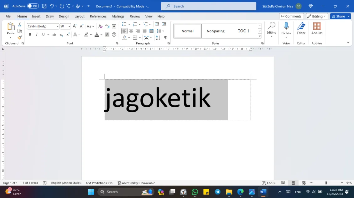 Change Case dalam Micorosoft Word