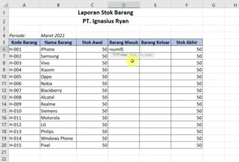 Tutorial Membuat Laporan Stok Barang Otomatis, Hasil Akurat