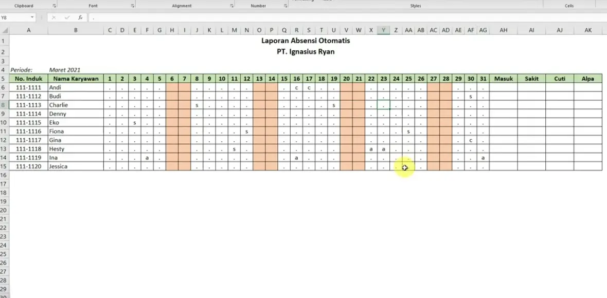 Tutorial Membuat Laporan Absensi Otomatis di Microsoft Excel Anti Ribet