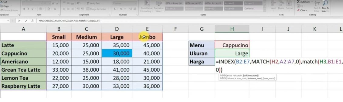 Cara Menggunakan Rumus Index Match di Microsoft Excel, Praktis