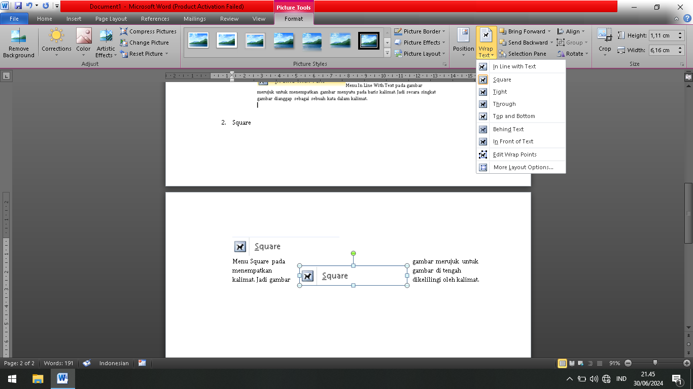 Wrap Text pada Microsoft Word