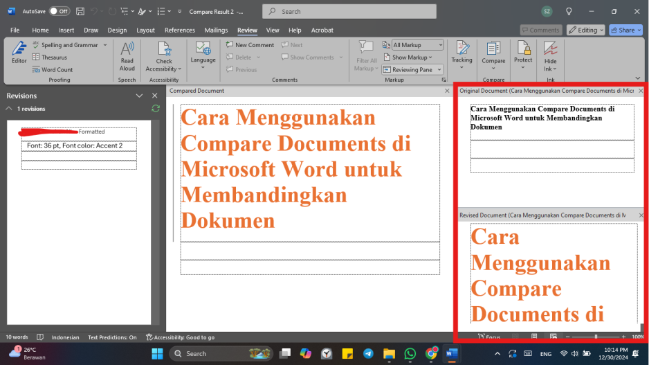 Cara Menggunakan Compare Documents di Microsoft Word untuk Membandingkan Dokumen