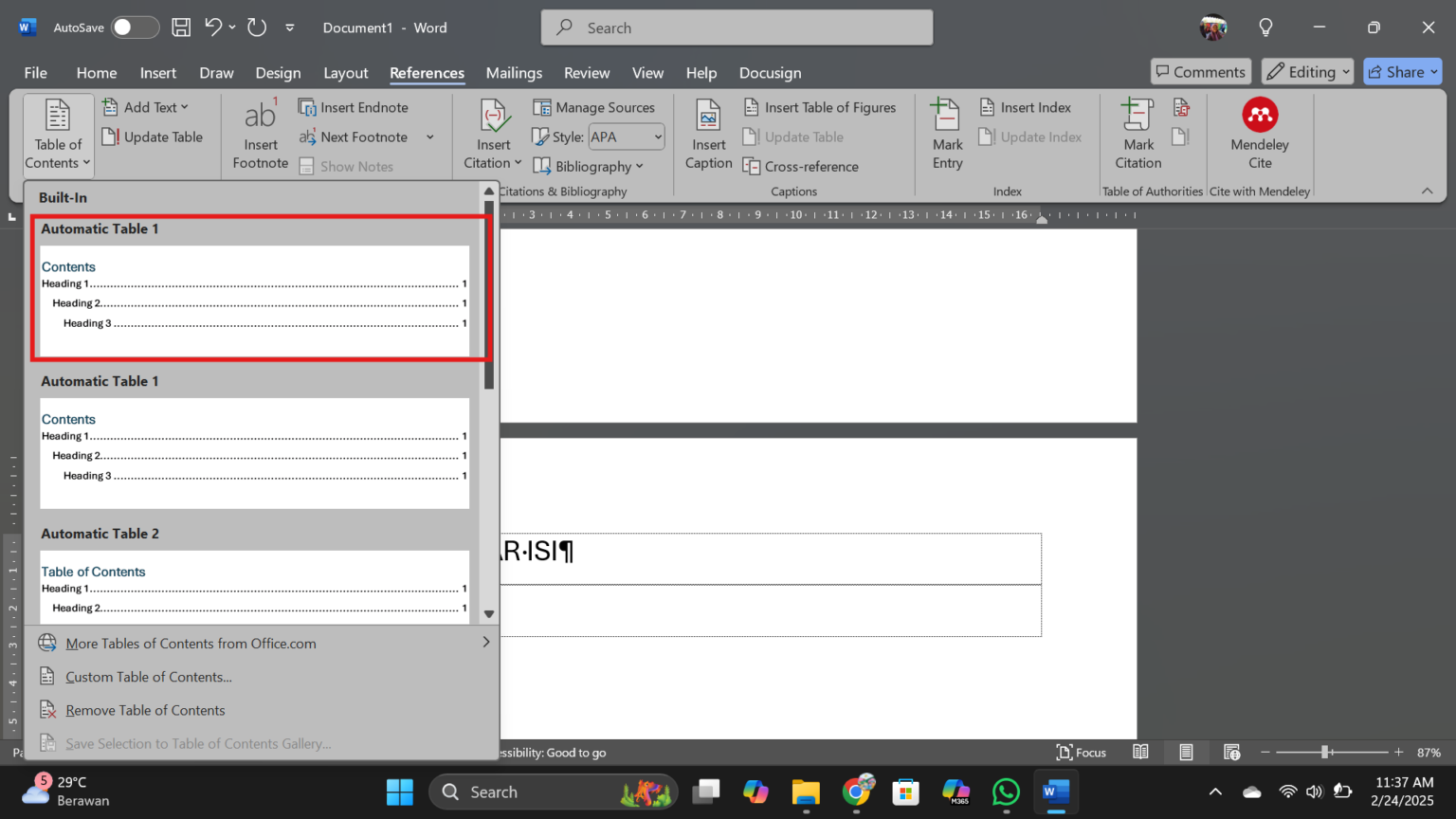 Menggunakan Style untuk Otomatisasi Daftar Isi di Microsoft Word