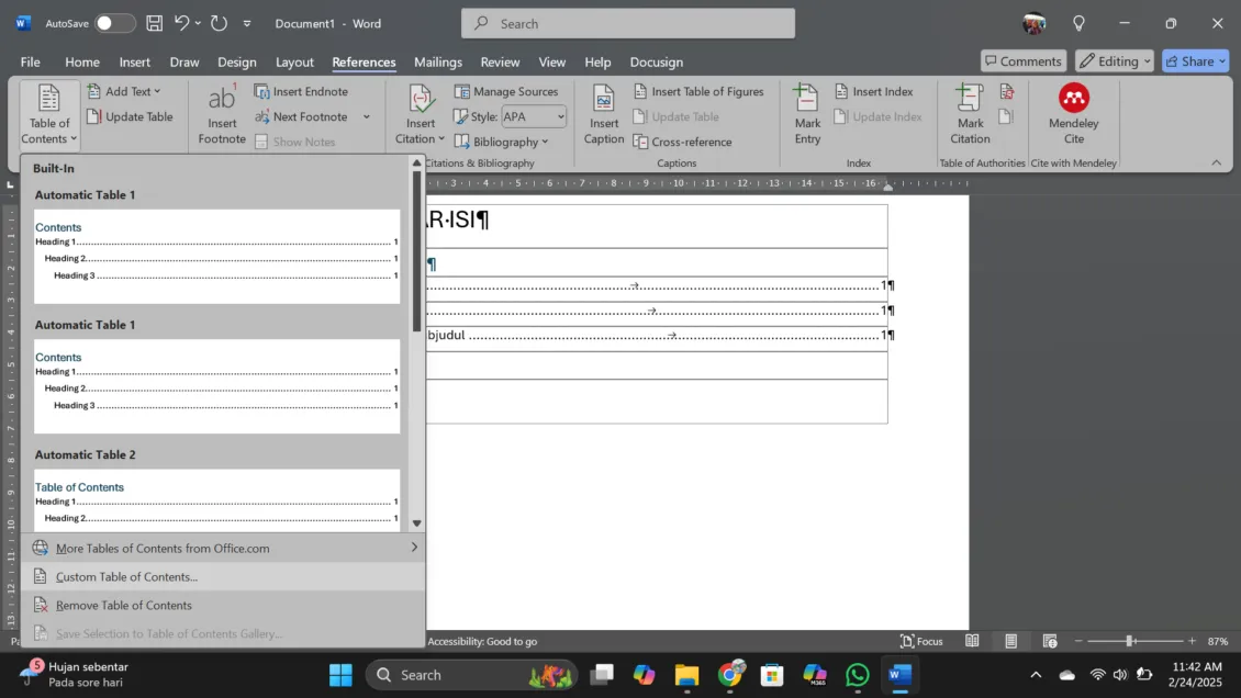 Menggunakan Style untuk Otomatisasi Daftar Isi di Microsoft Word