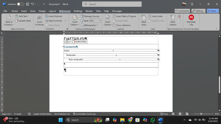 Menggunakan Style untuk Otomatisasi Daftar Isi di Microsoft Word