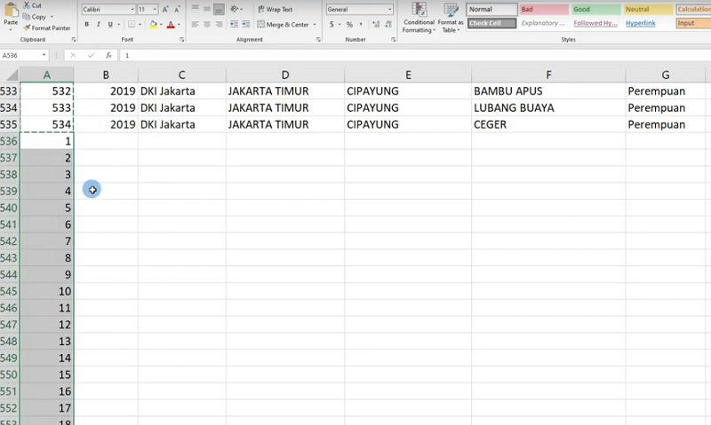 Cara Menambahkan Baris Kosong Selang-seling dengan Mudah