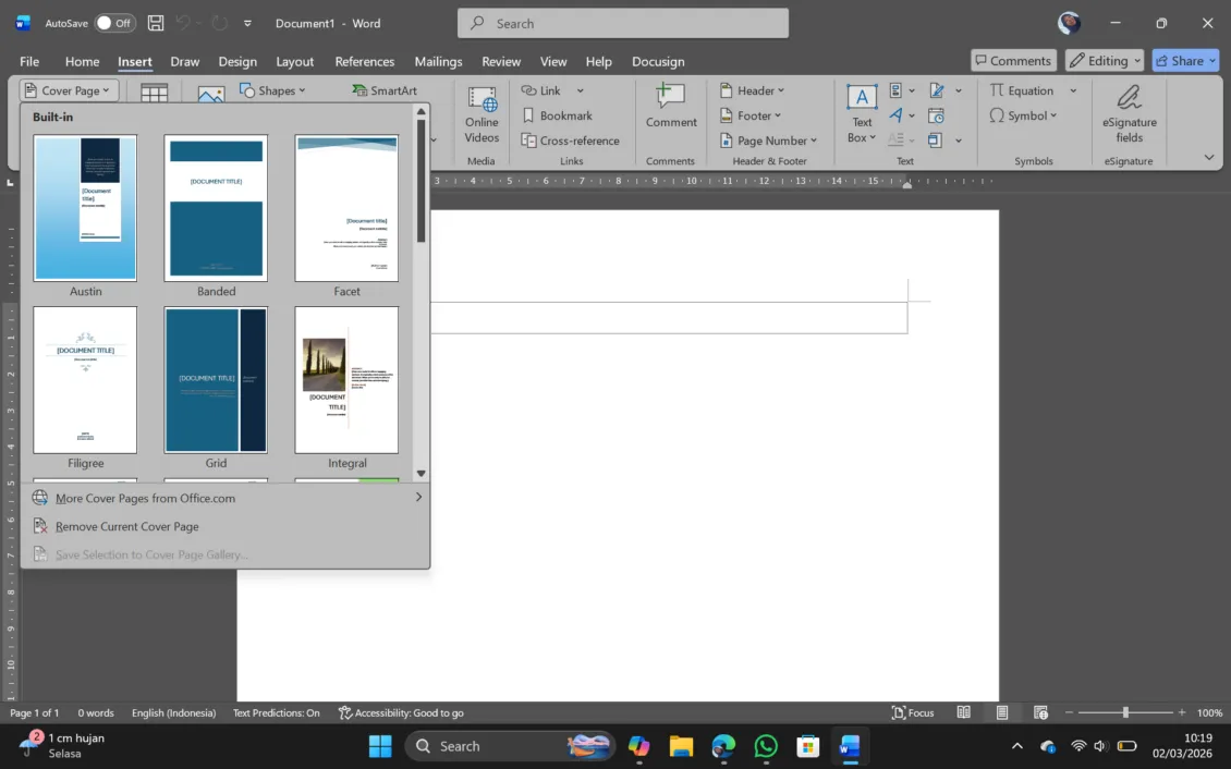 Format Dokumen Profesional: Cara Membuat Cover Page Otomatis di ...
